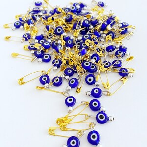 Evil Eye Safety Pins, BULK 5 to 100 Pcs, Wedding Invitation Favor ...