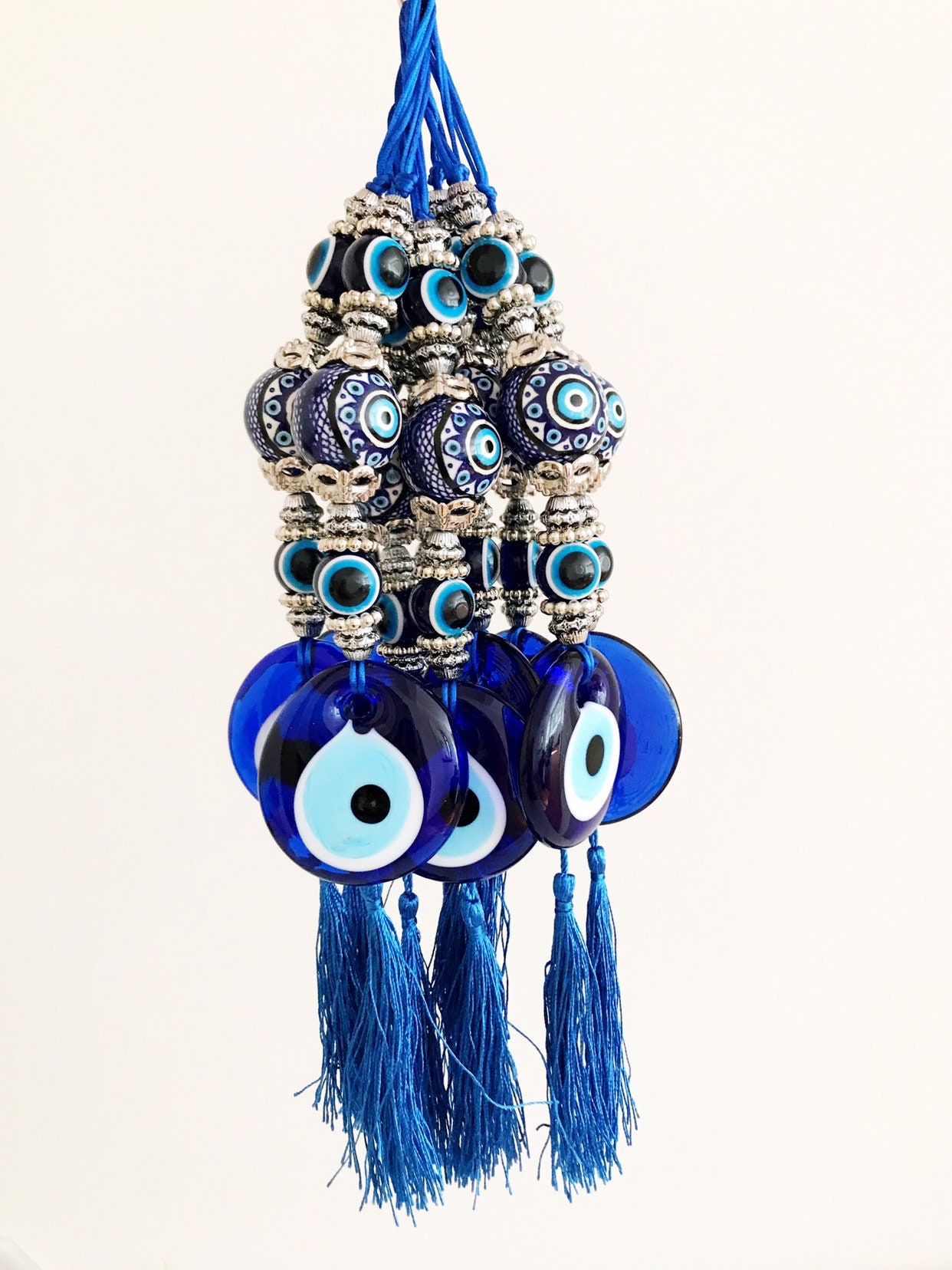 Blue Evil Eye Home Decor for Protection, Evil Eye Wall Hanging With ...