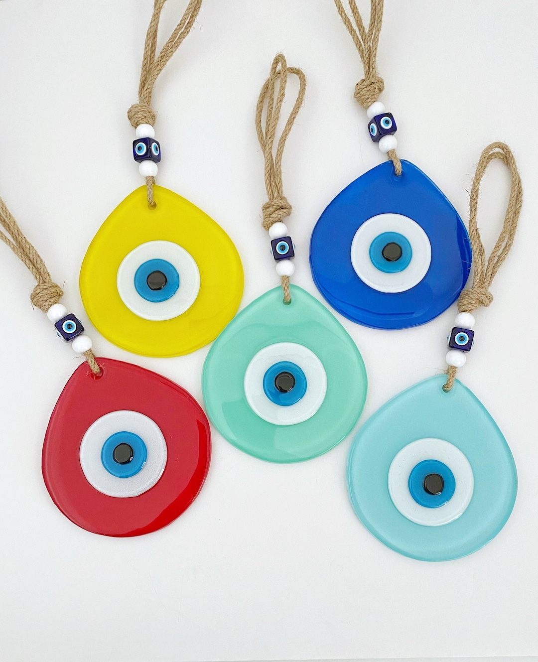 Large Evil Eye Wall Hanging, Fused Glass Art, Turkish Evil Eye Home ...