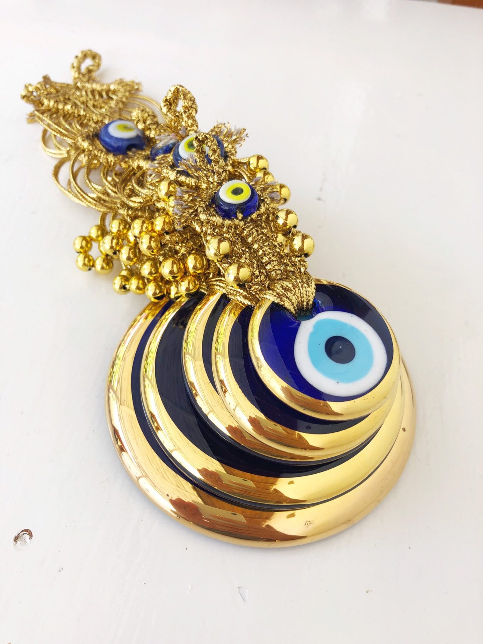 Gold Macrame Evil Eye Wall Hanging, Housewarming Gift, Protective Greek ...