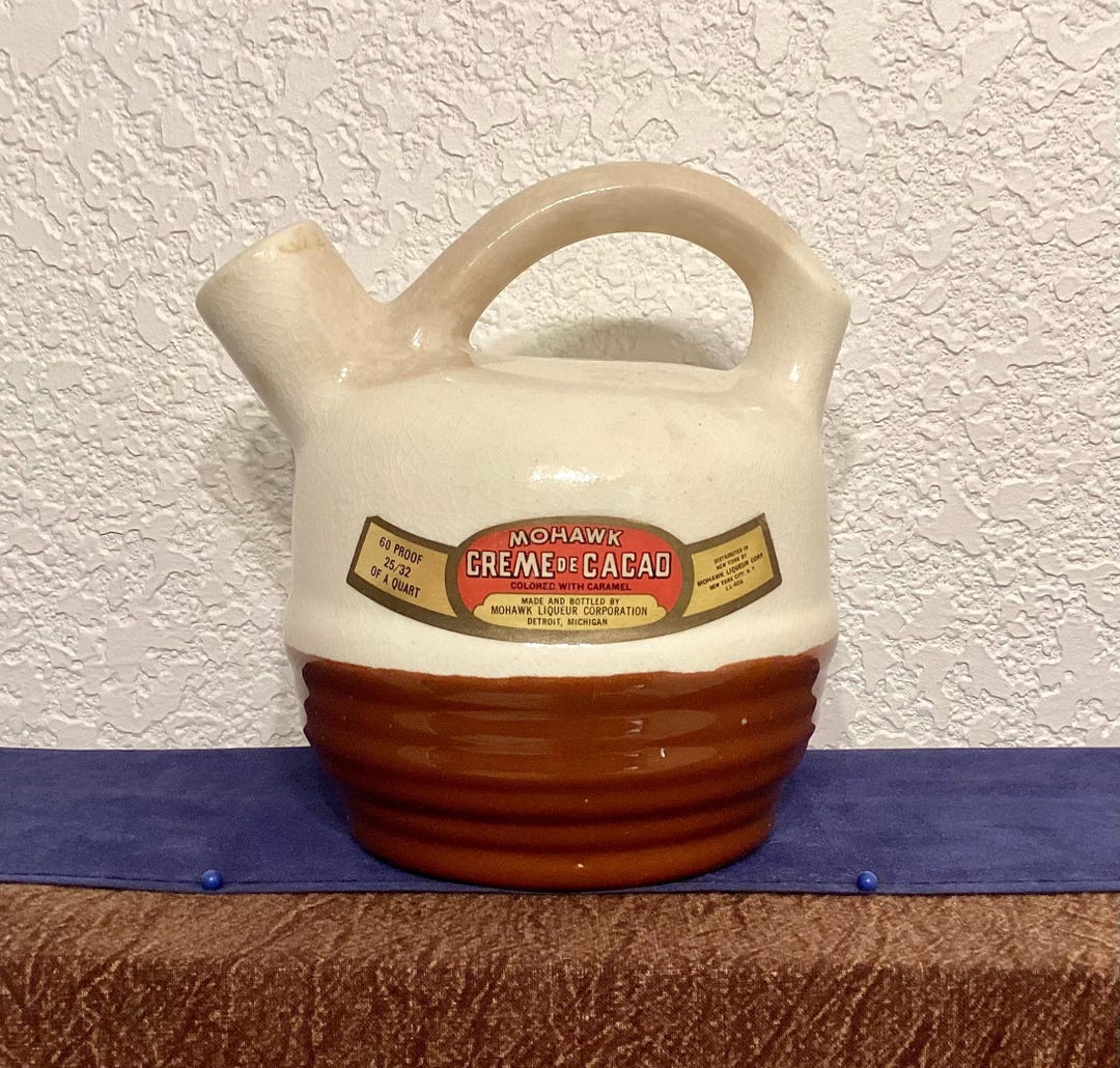 1960’s MOHAWK Liquor Jug, R-4, Crème De Cacao, Original Label, Detroit ...