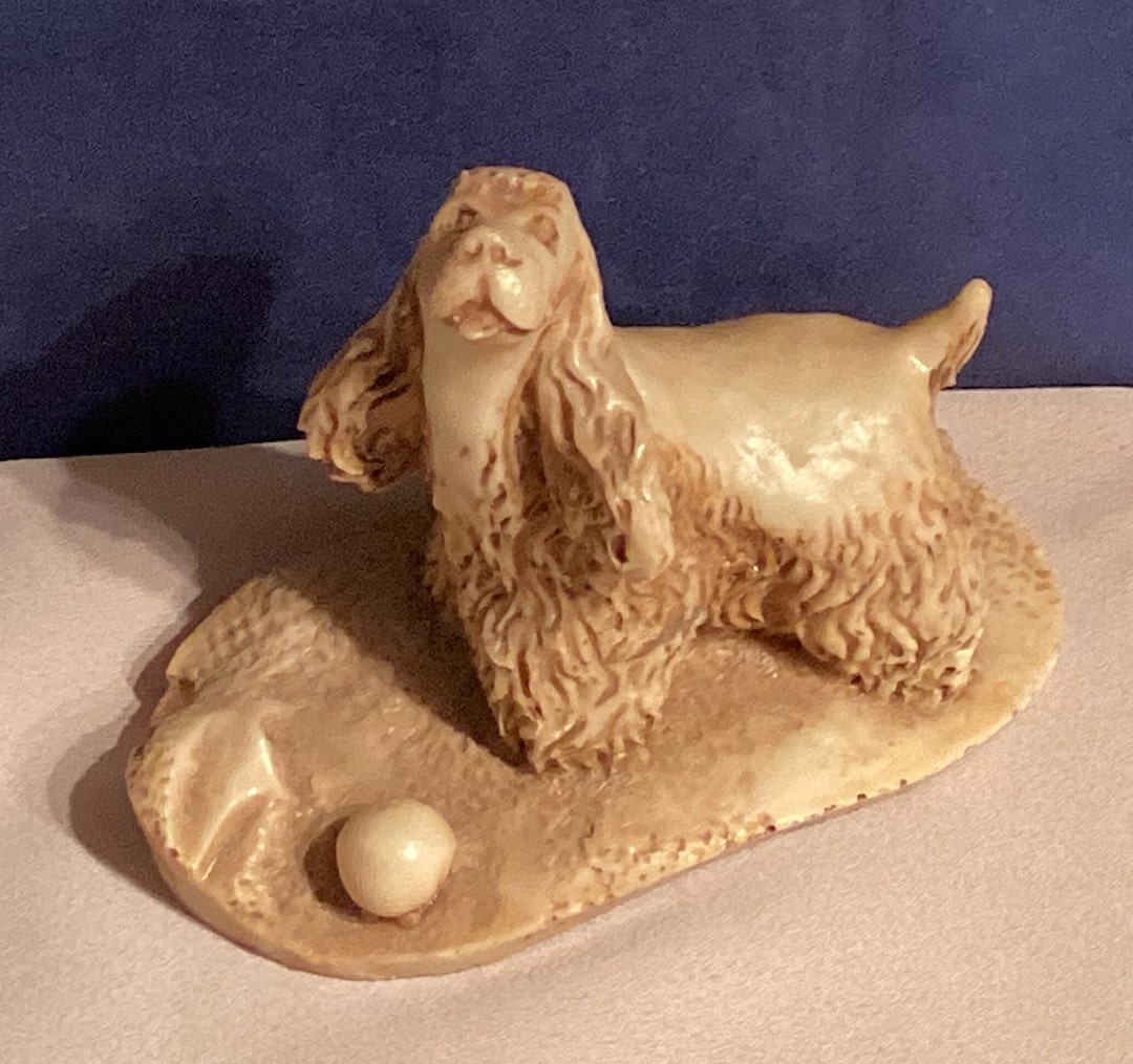 Vintage GEORGIA MARBLE Limited Edition Cocker Spaniel Dog Figurine ...
