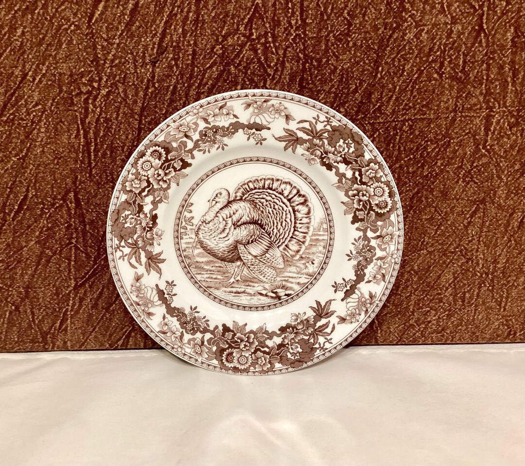 Discontinued SPODE “celebration” Turkey Thanksgiving Small 6 1/2” Plate ...