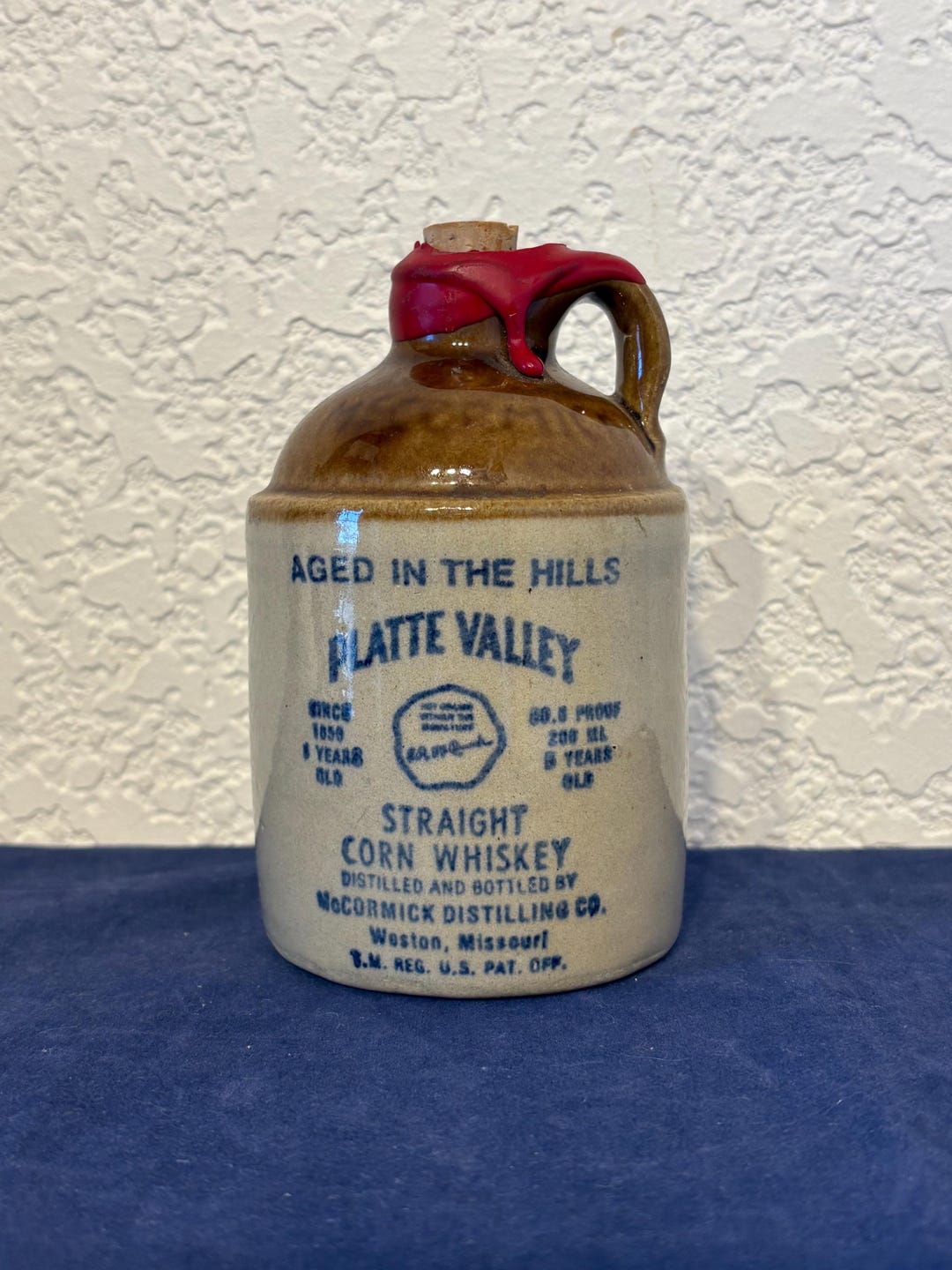 Vintage Stoneware Mccormick Platt Valley Corn Whiskey Jug, 200 Ml, 5 ...