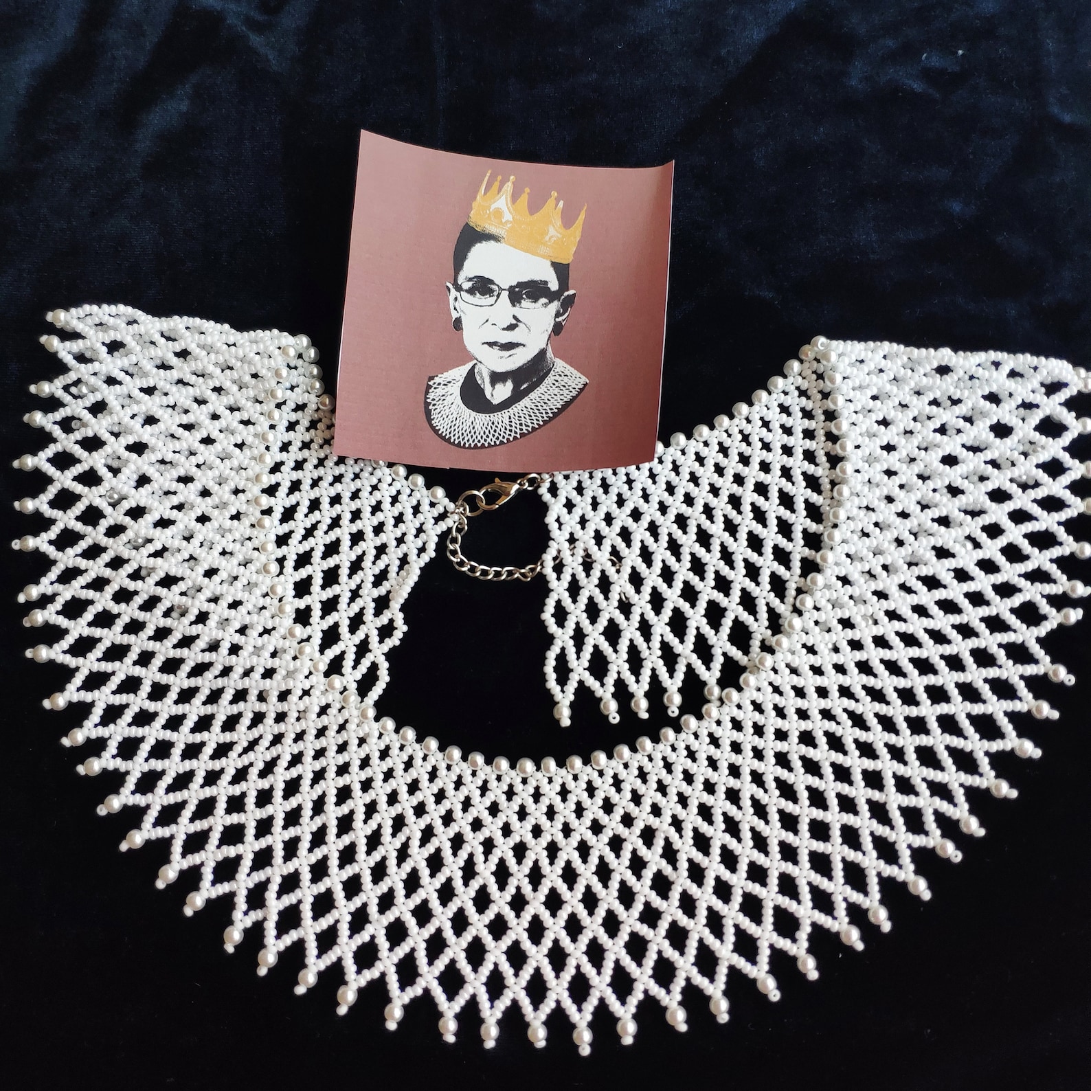 Ginsburg Collar RBG Necklace Pearl Necklace for Women | Etsy