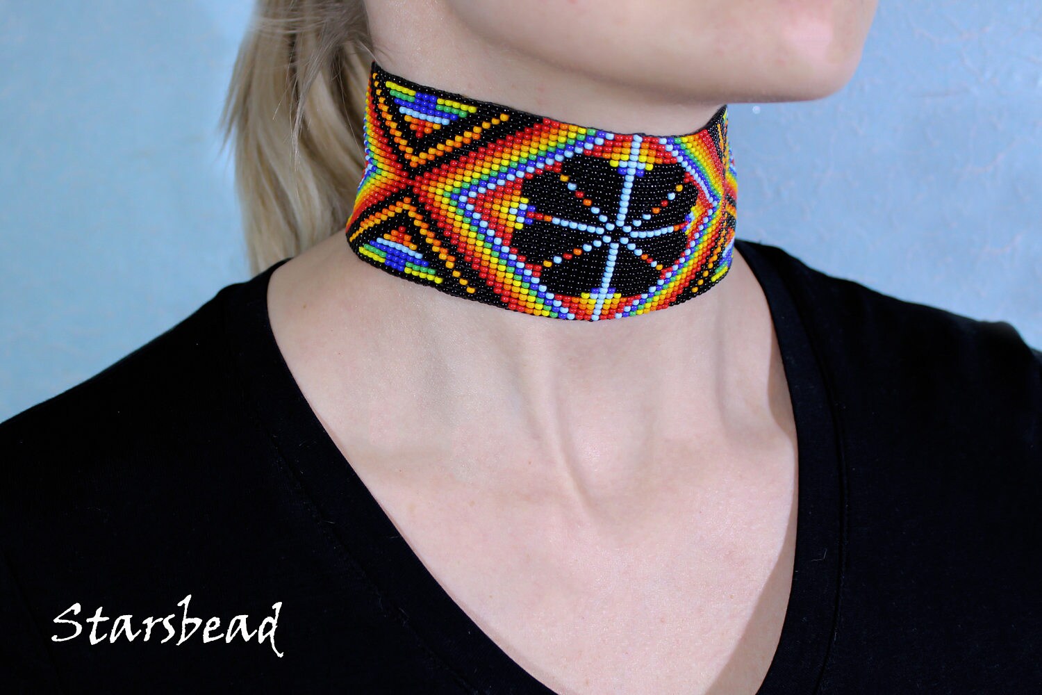 Beautiful Mexican Choker Necklace Huichol Necklace Ethnic - Etsy