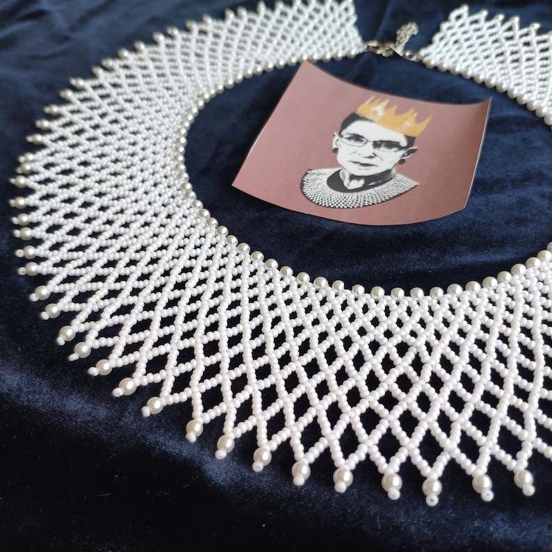 Ginsburg Collar RBG Necklace Pearl Necklace for Women - Etsy