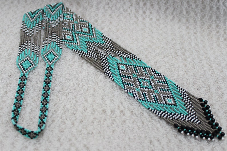 Ethnic woven beaded necklace Gerdan with national Ukrainian | Etsy