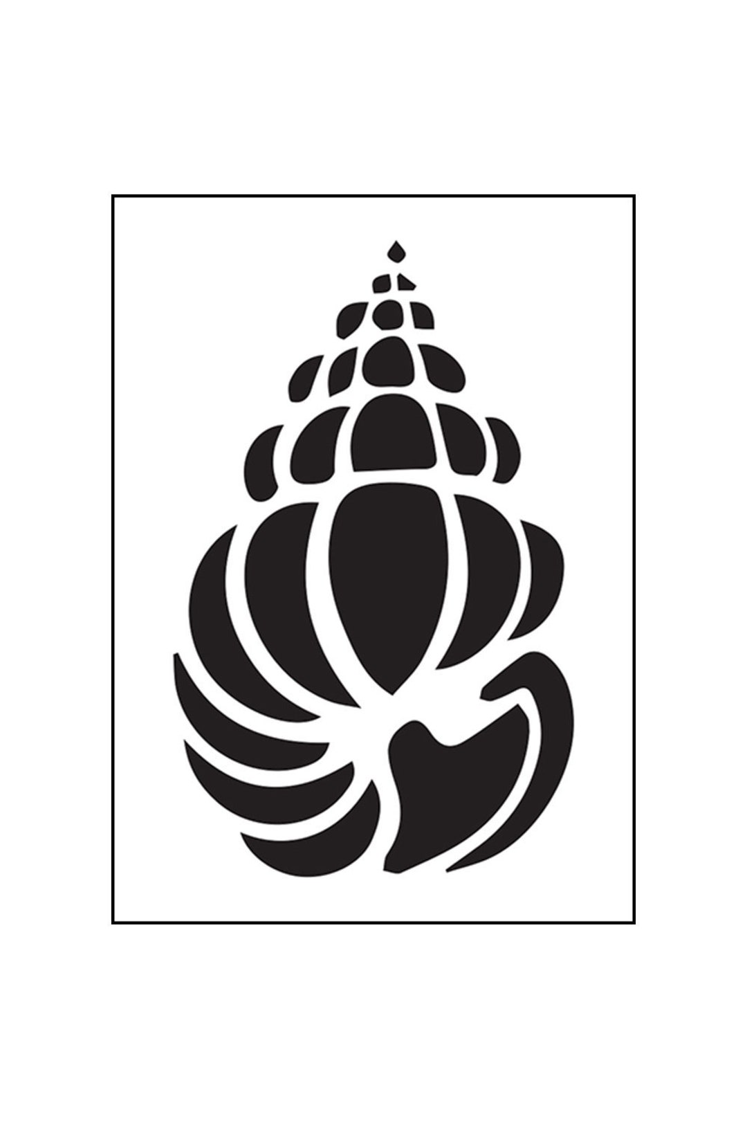 Conch Shell Mylar Stencil, Paper Stencil, Fabrick Stencil, Sea Shell ...