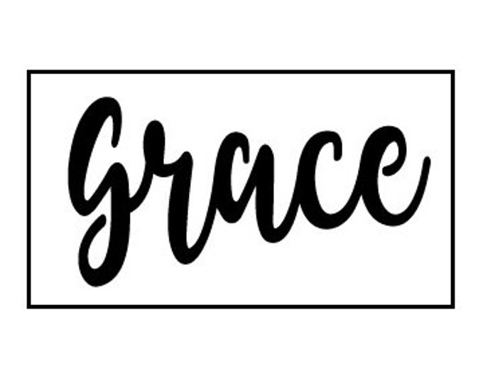 Grace Upon Grace Stencil With Flowers by Studior12 DIY Inspirational ...