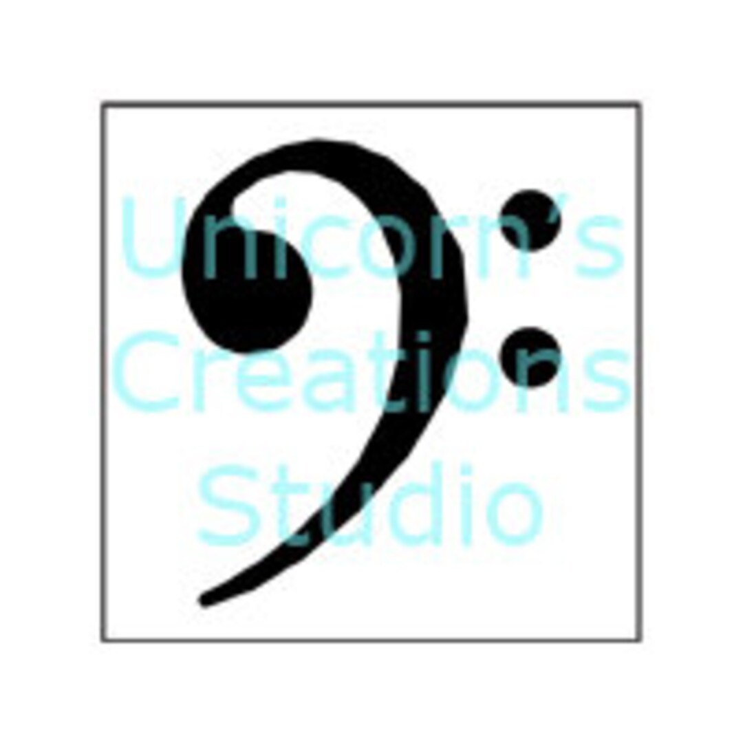 Mylar Bass Clef Stencil, Scrapbooking, Fabric Stencil, Airbrush Stencil ...