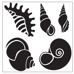 Mylar Seashell Stencil, Scrapbook Stencil, Fabric Stencil, Furniture ...