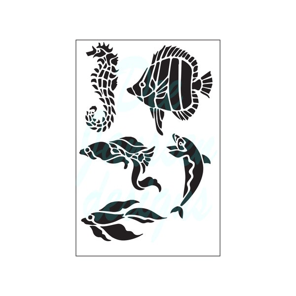Sea Life Stencils - Etsy