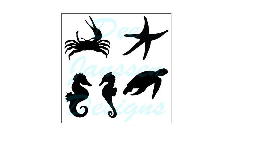 Ocean Creatures Stencil: Sea Life, Scrapbooking, Airbrushing - Etsy