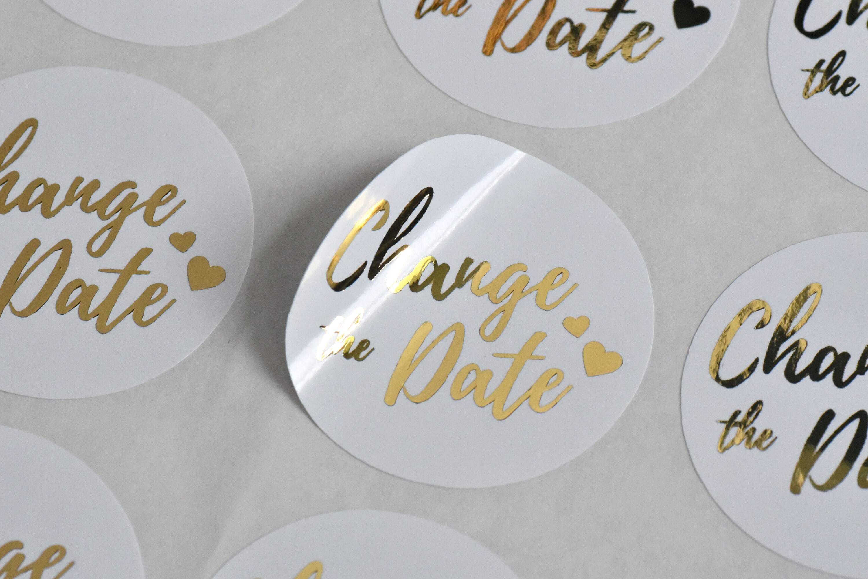 Change the Date Sticker 20 Gold Foil StickersWedding | Etsy