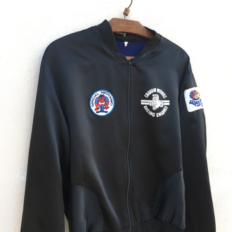 Vintage 70s Ford Nylon Bomber Graham Withers Racing Jacket With Cotton ...