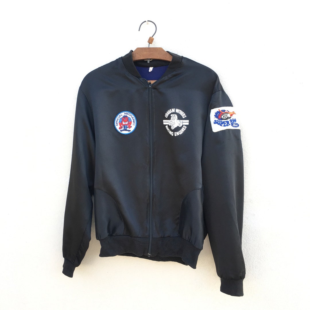 Vintage 70s Ford Nylon Bomber Graham Withers Racing Jacket With Cotton ...