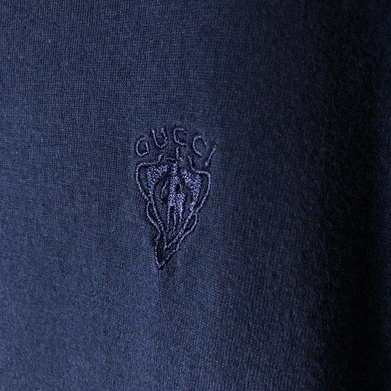 Vintage Gucci Embroidery Chest Crest Logo Tshirt - Gem