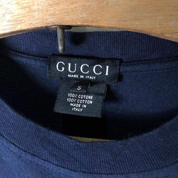 Vintage Gucci Embroidery Chest Crest Logo Tshirt - Gem