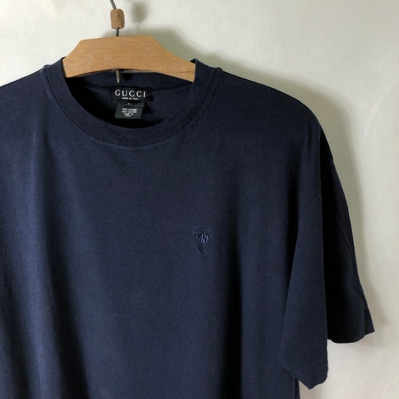 Vintage Gucci Embroidery Chest Crest Logo Tshirt - Gem