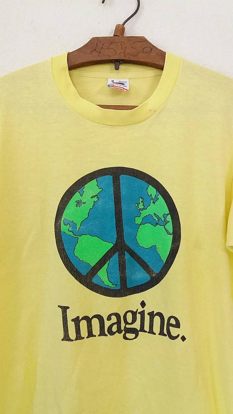 Vintage Rare 90s Imagine World Peace Promo Lennon Tshirt Collectibles ...