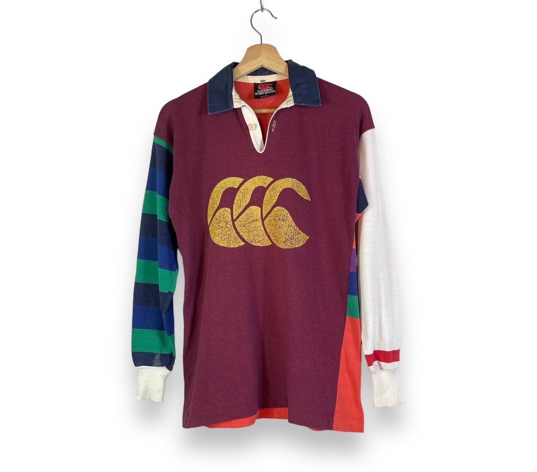 Vintage CCC Ugly Canterbury Stripes Color Block Big Logo Worn Rugby ...