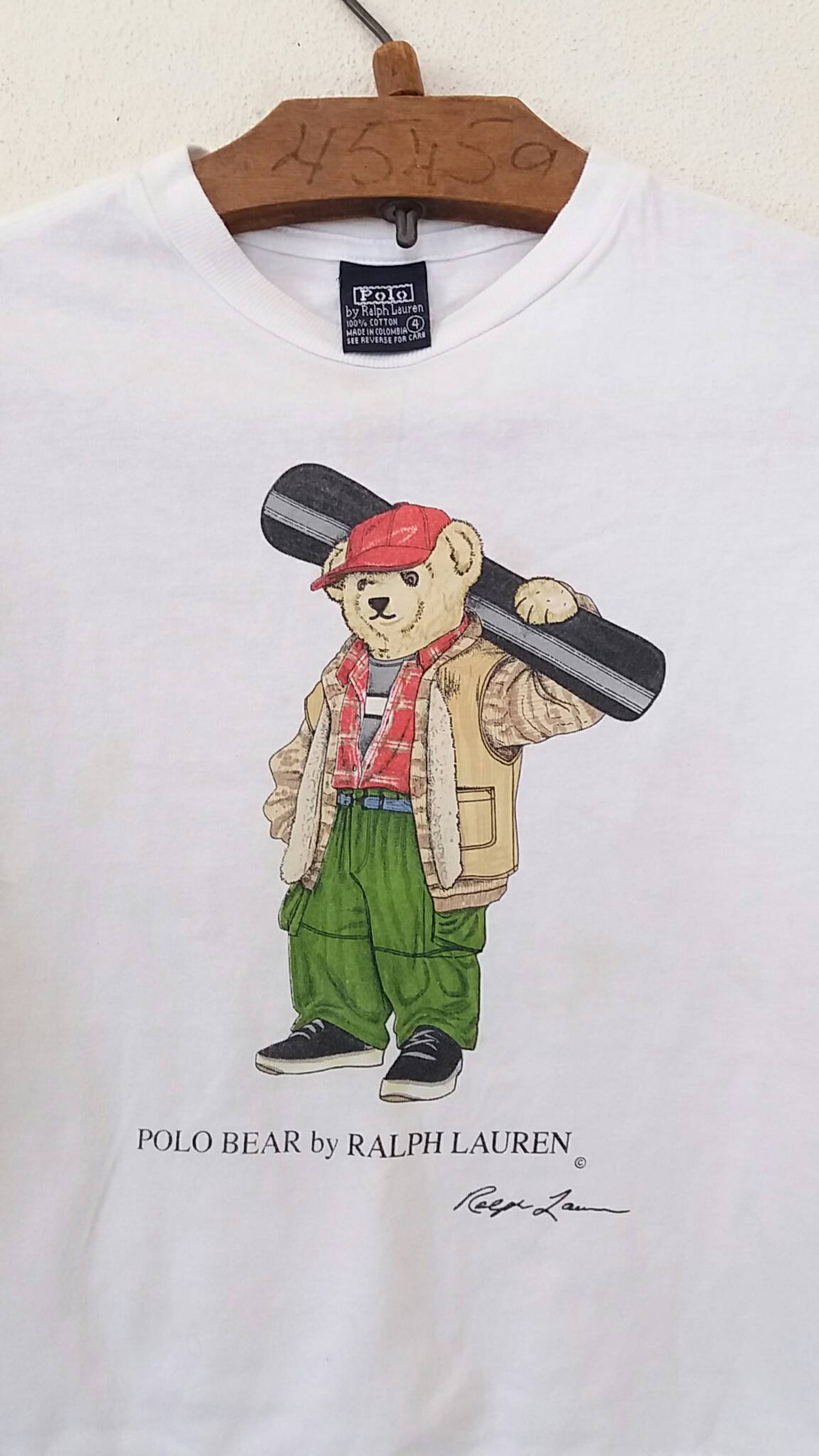 Vintage POLO Bear Ralph Lauren Usa Big Logo Spell Out Stadium92 ...