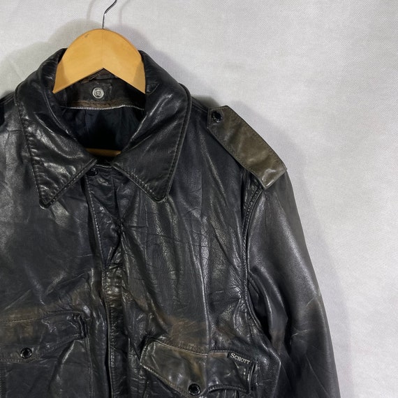 Vintage 70s Schott A2 Flight Leather Bomber Jacket - Gem