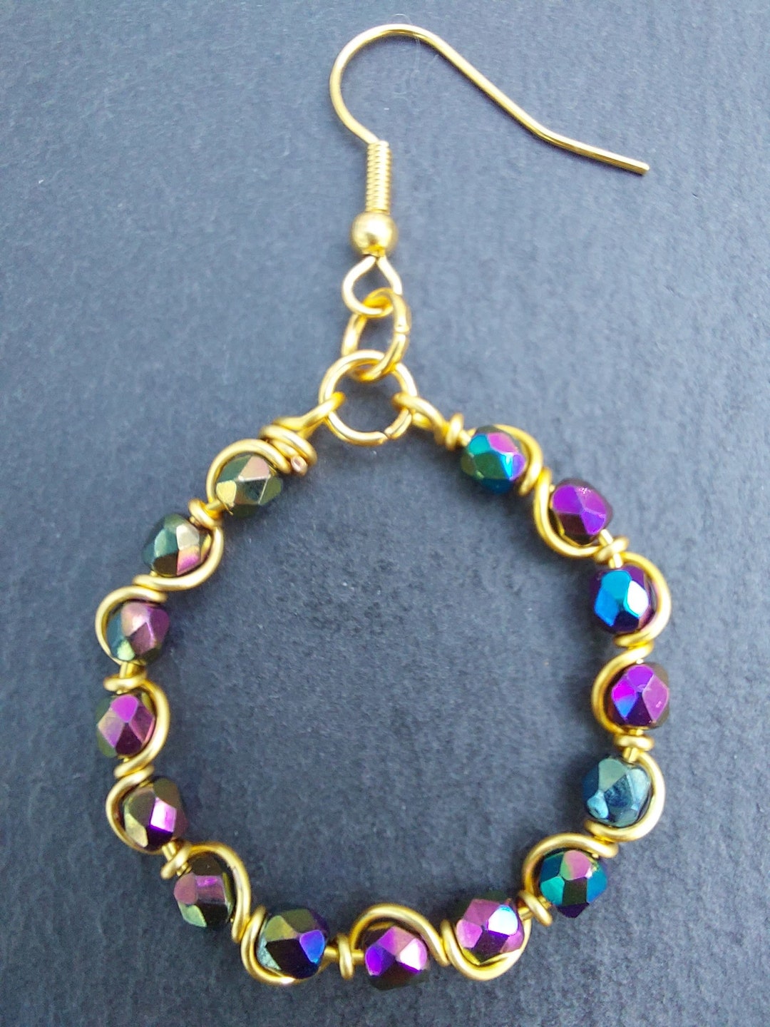 Wire Wrapped Beaded Hoop Earrings Tutorial Pdf Download Full