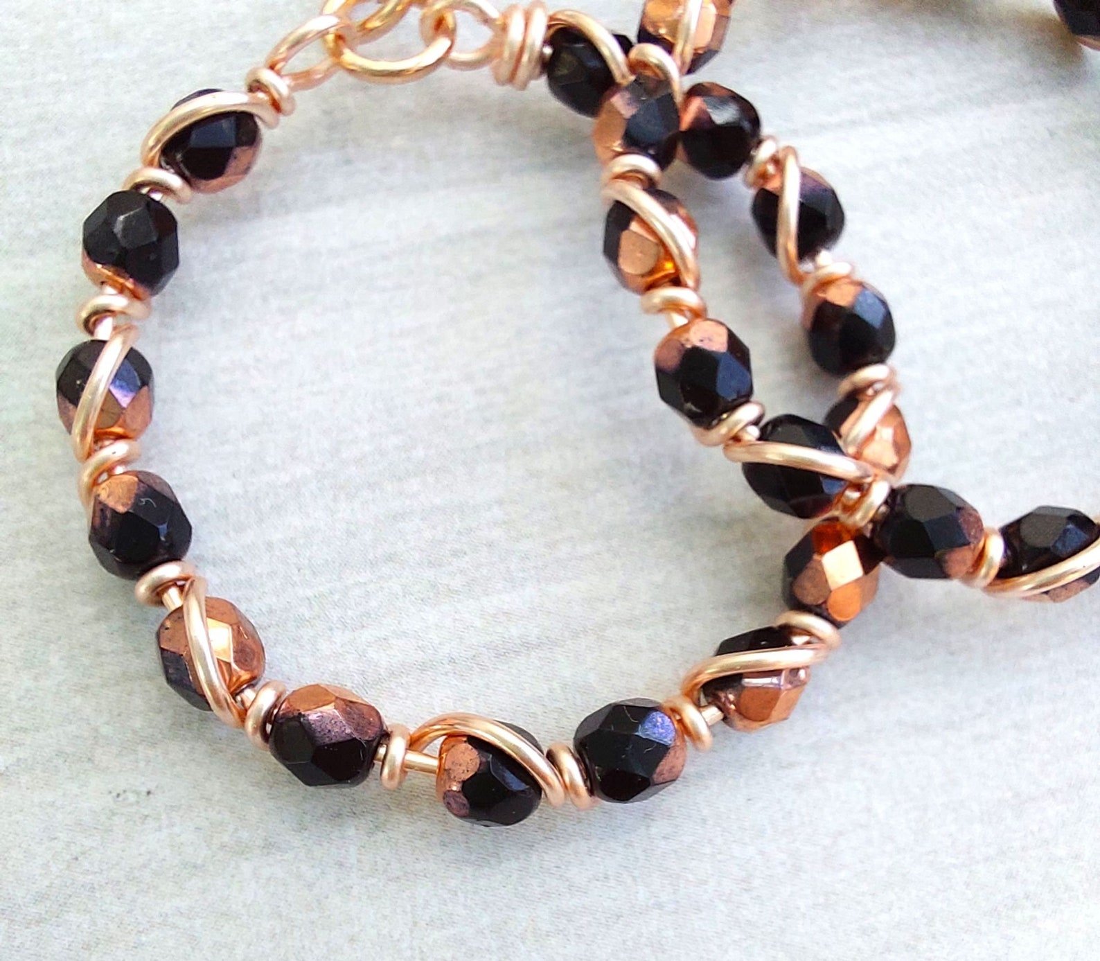 KIT Wired Hoop Earrings Kit. Jet Capri Rose Gold Plated DIY | Etsy