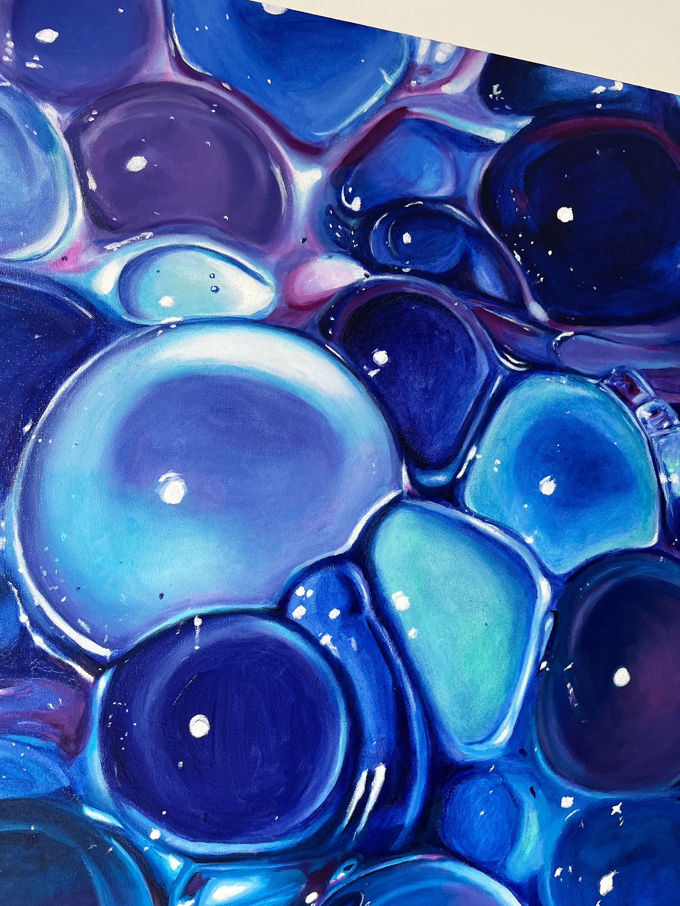 Boba Painting in Blue Tones - Etsy