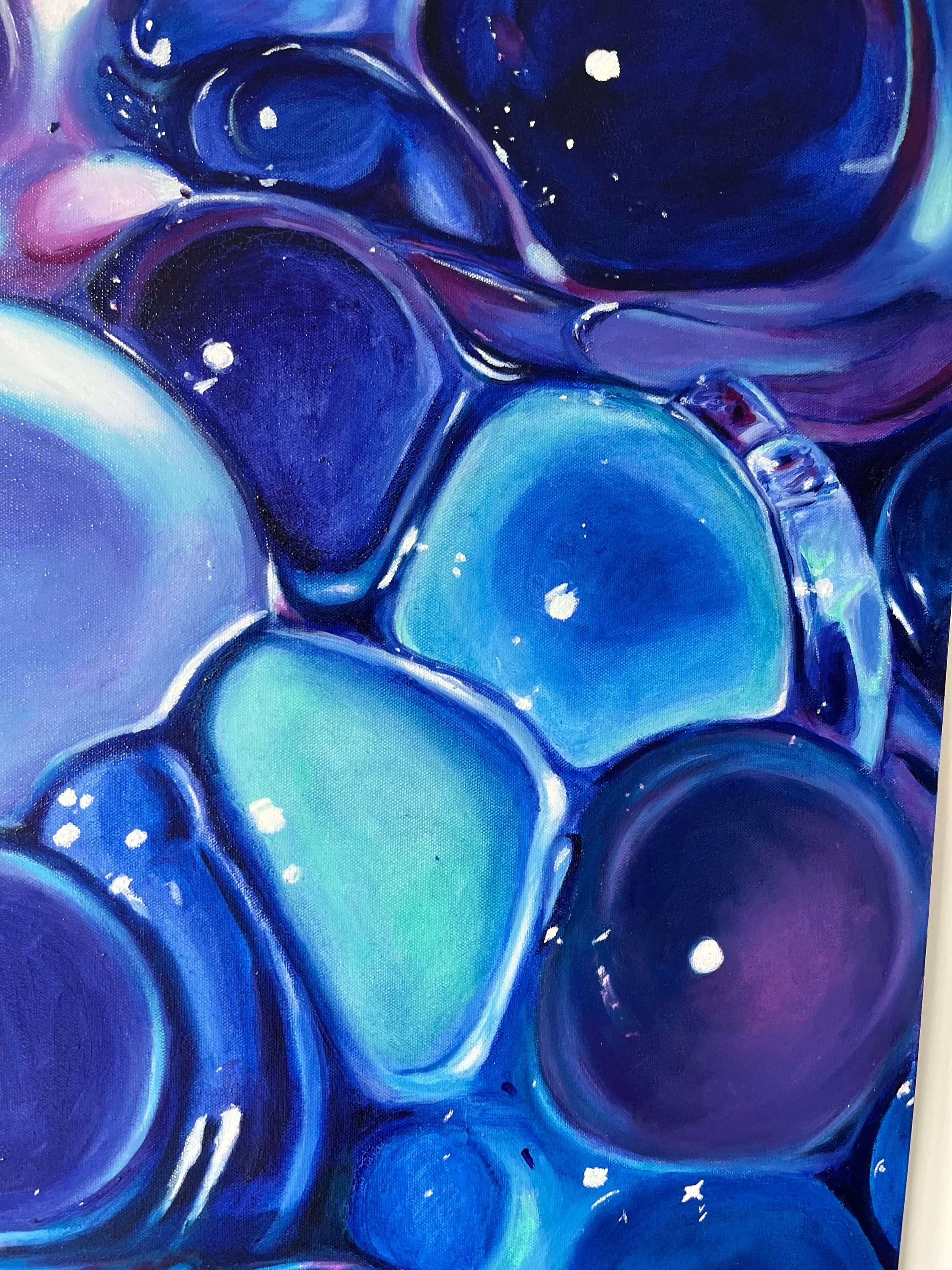 Boba Painting in Blue Tones - Etsy