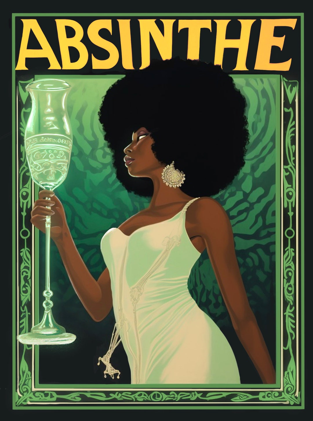 Modern Absinthe Poster - Etsy
