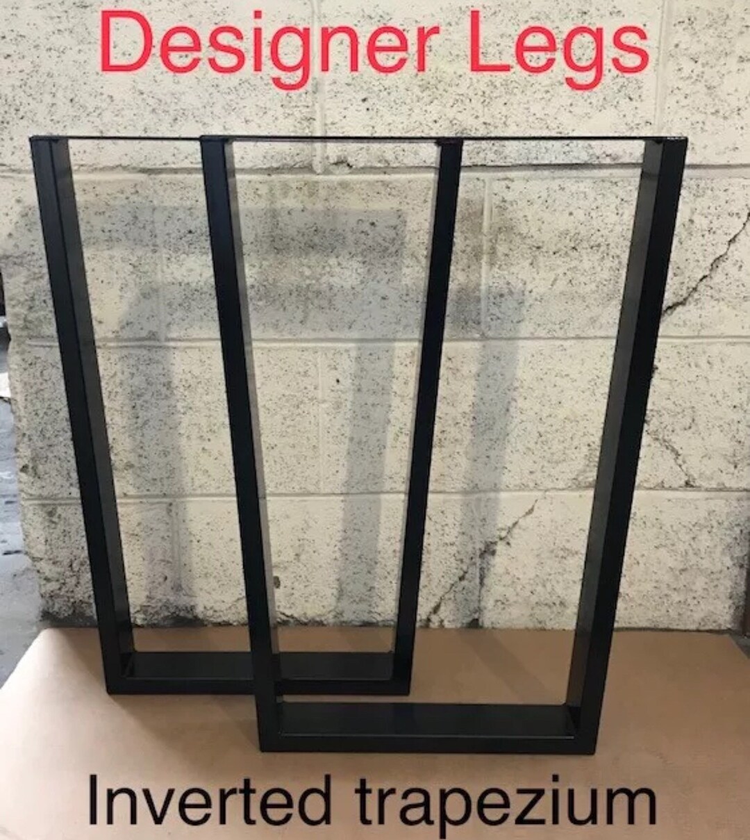 Inverted TRAPEZIUM Table Legs by Designer Legs Retro Rustic Steel Metal ...