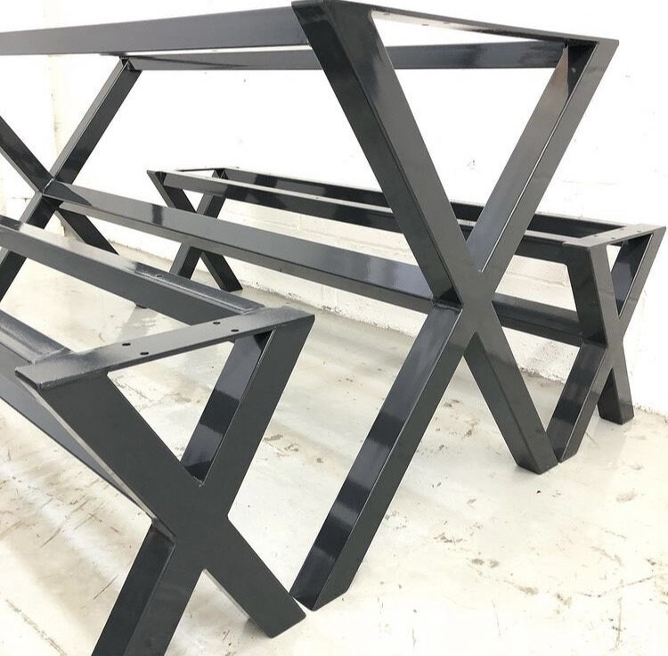 X Table and Bench Frame by Designer Legs Rustic Steel Metal - Etsy UK