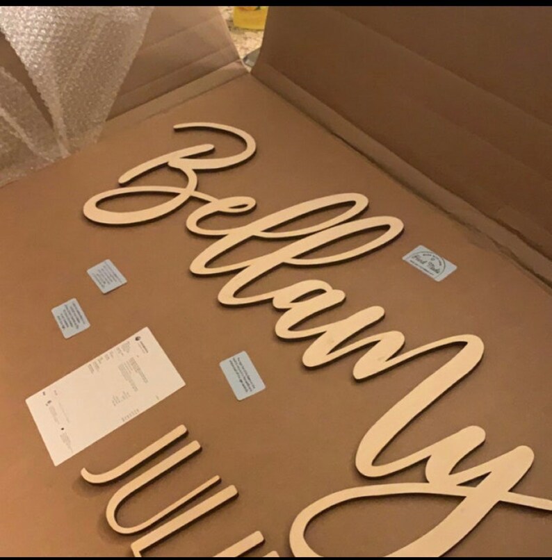 Nursery Name 3D Wood Sign / Cursive Name Laser Cut/ Custom - Etsy