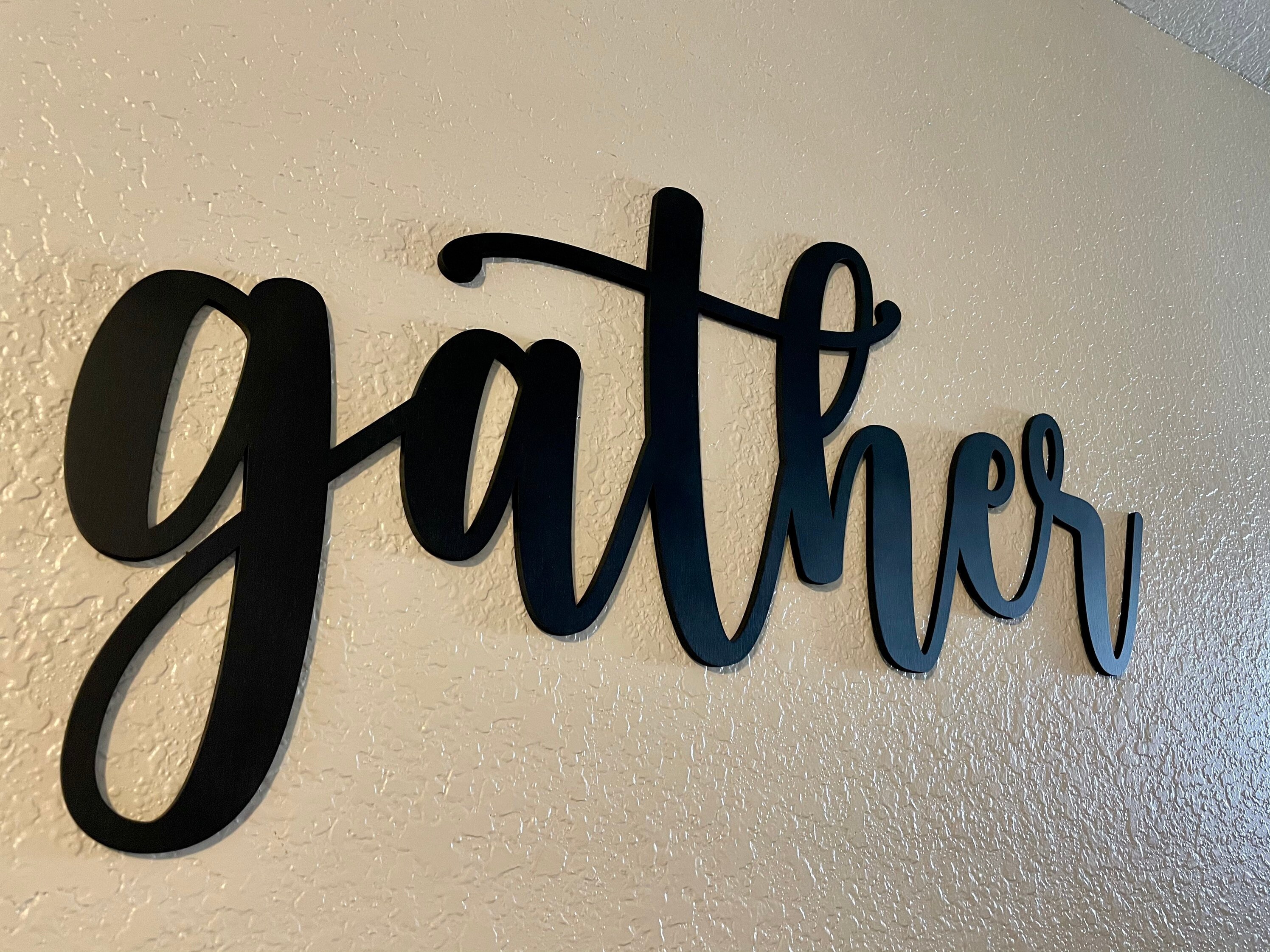 Gather 3D Wood Sign / Laser Cut Farmhouse Decor / Dinning Room Sign ...