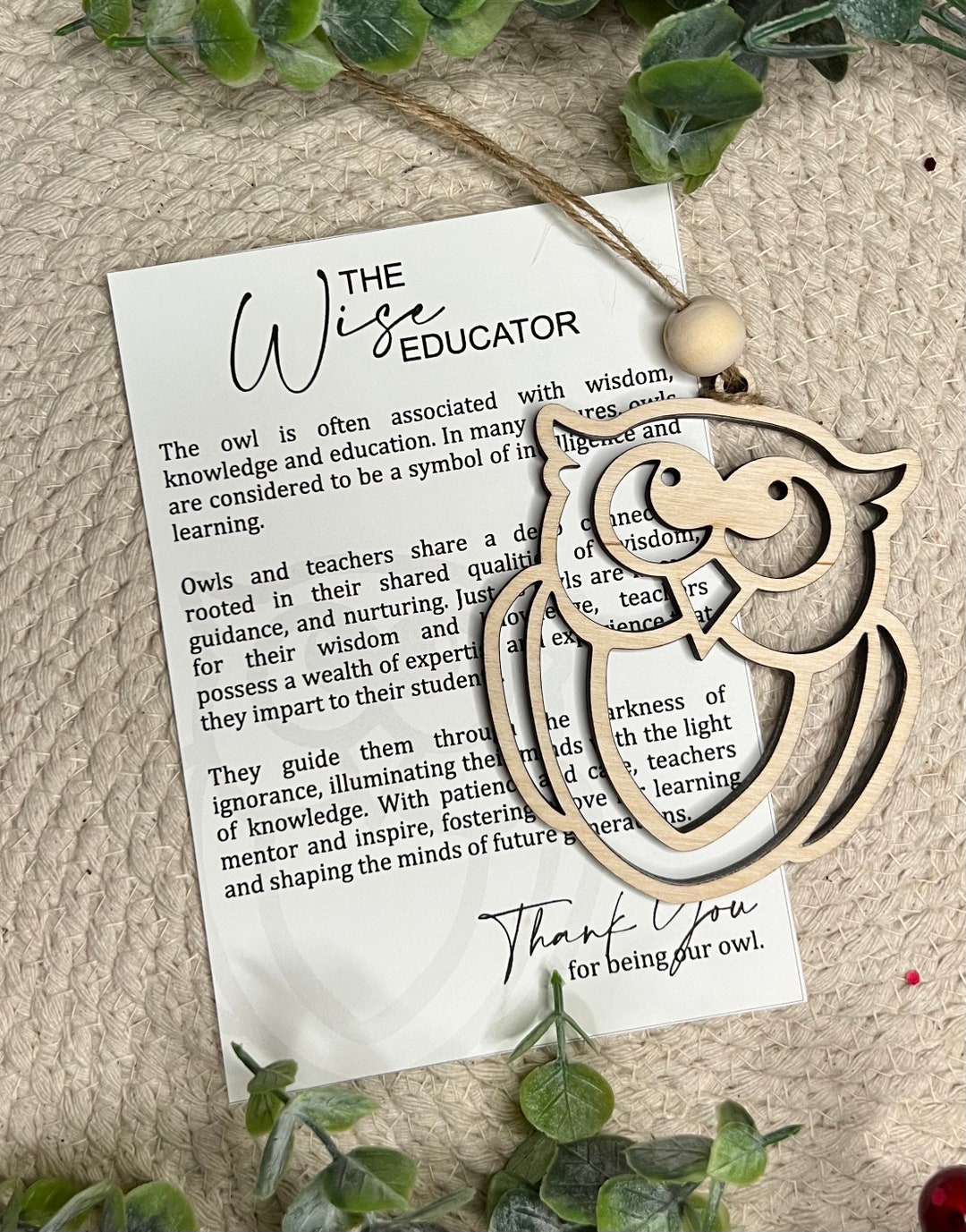 The Wise Educator Owl Ornament / Owls / Teacher Gift/ Teacher - Etsy
