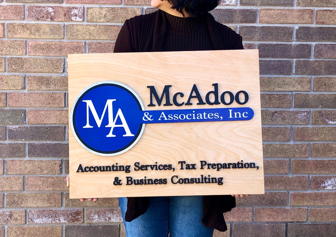 Custom Laser Cut Logo Sign With Raised 3D Design Wood Mounted Logo Sign ...