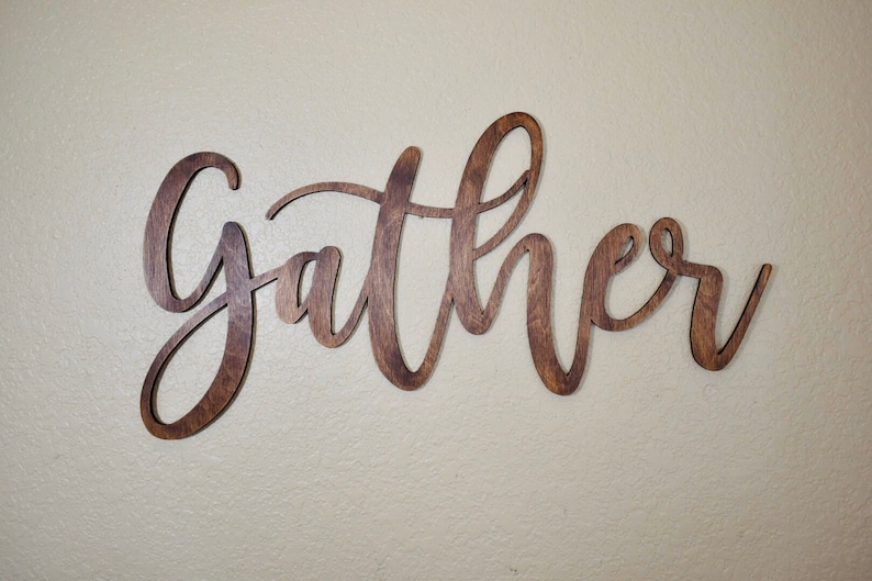Gather 3D Sign Wood Sign / Laser Cut Farmhouse Decor / Dining | Etsy