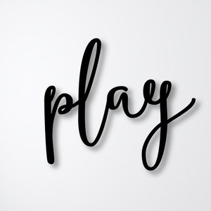 Play 3D Sign Wood Sign, Playroom Decoration, Kids Room Wall Decor, Cut ...