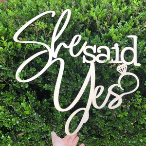 She Said Yes Wood Sign / Wood Cut Out / Bridal Shower, Engagement Sign ...