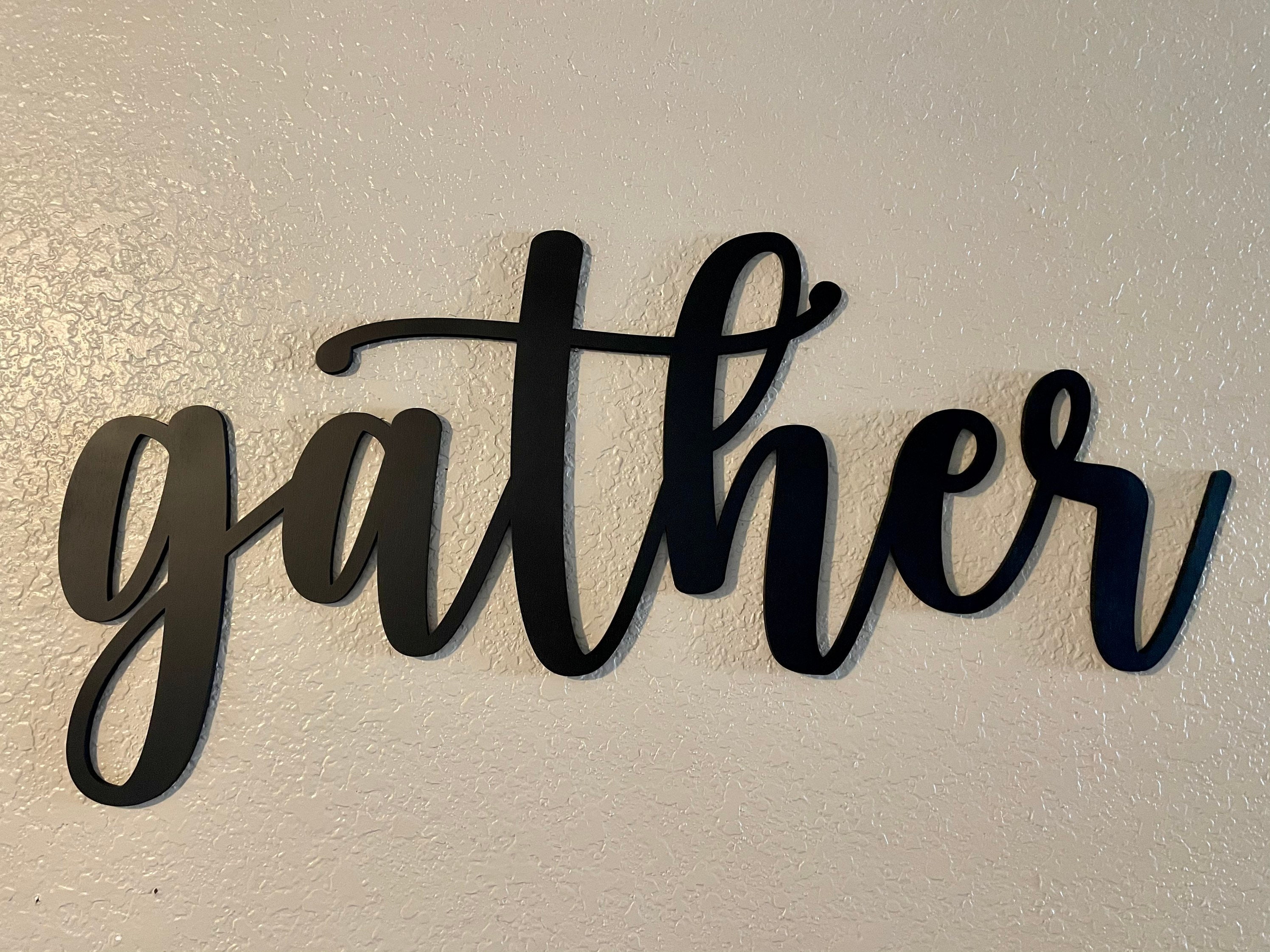 Gather 3D Wood Sign / Laser Cut Farmhouse Decor / Dinning Room Sign ...