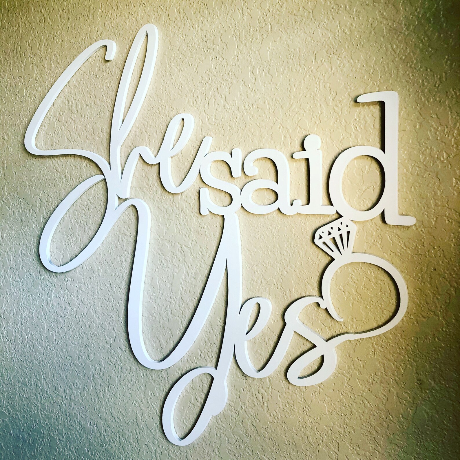 She Said Yes Wood Sign / Wood Cut Out / Bridal Shower, Engagement Sign ...