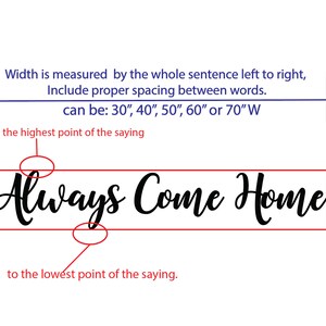 Always Come Home 3D Sign Wood Sign / Laser Cut Farmhouse Decor, Entry ...
