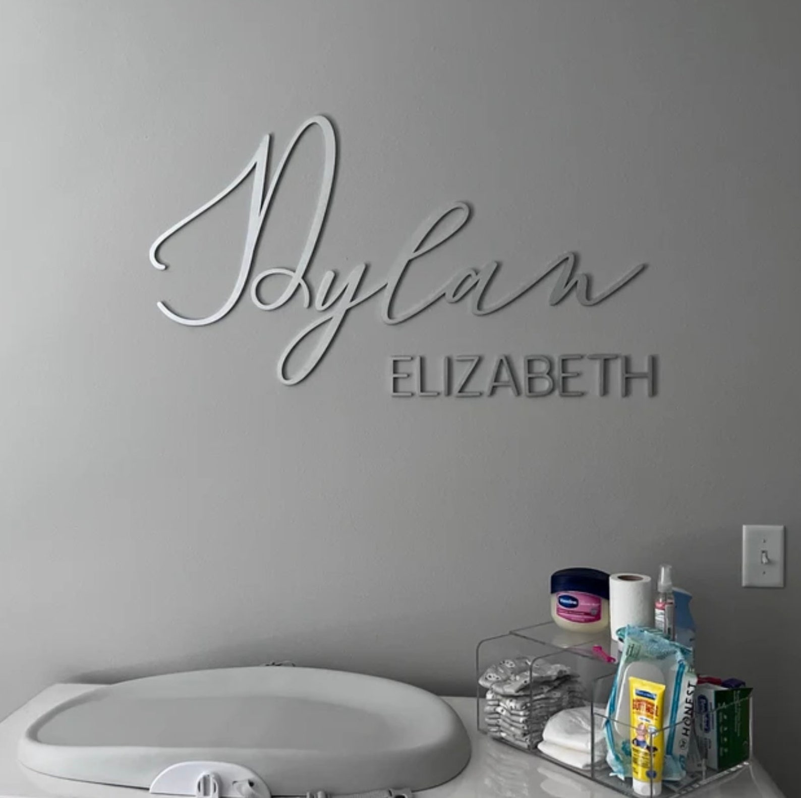 Nursery Name 3D Wood Sign / Cursive Name Laser Cut/ Custom - Etsy