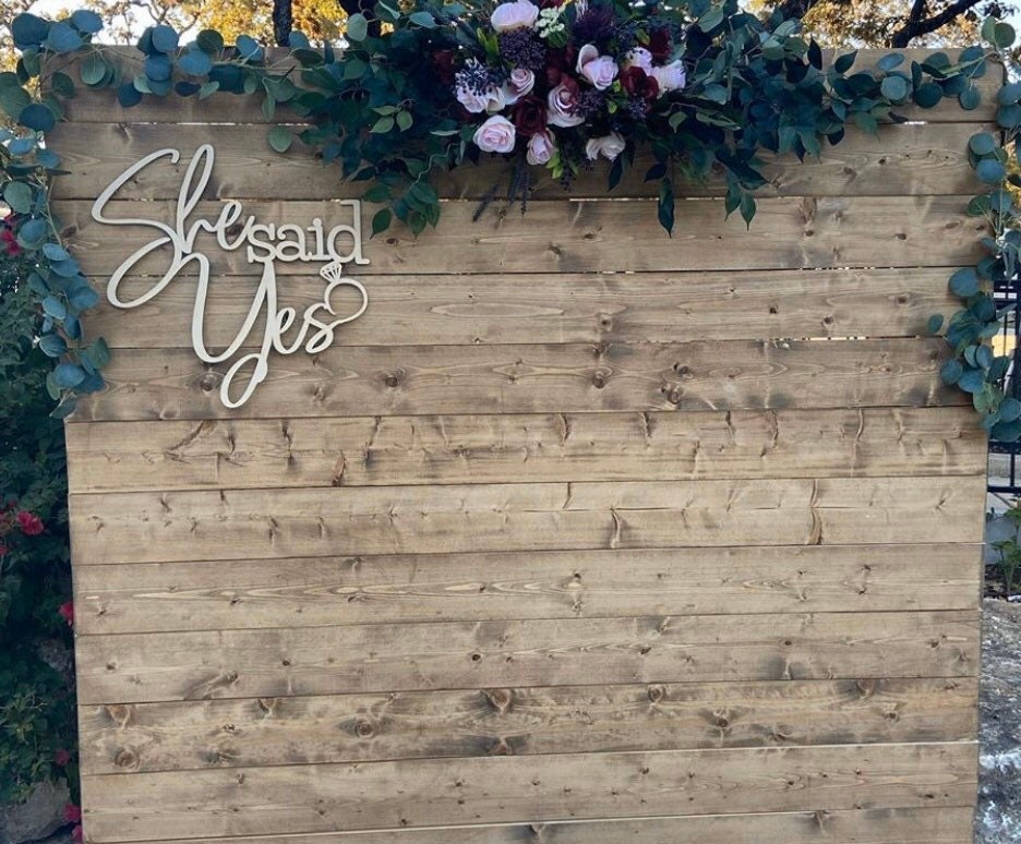 She Said Yes Wood Sign / Wood Cut Out / Bridal Shower, Engagement Sign ...