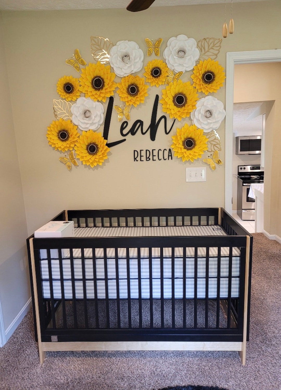 Custom Wood Name Sign for Nursery Over Crib Sign Baby Name Sign Family ...