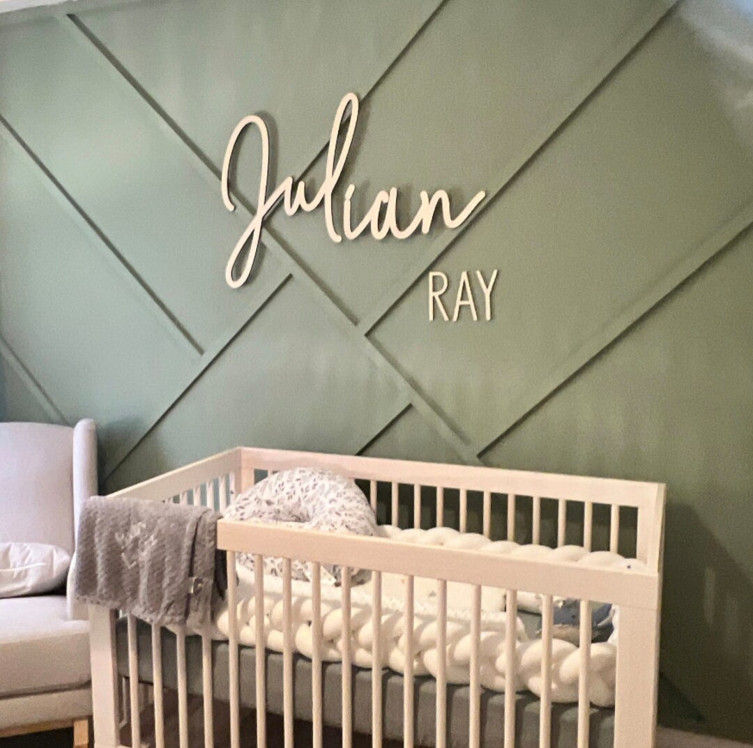 Custom Nursery Name Wood Sign / Cursive Name Laser Cut/ Custom Name ...