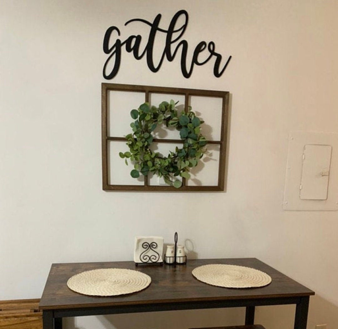 Gather 3D Sign Wood Sign / Laser Cut Farmhouse Decor / Dining Room Sign ...